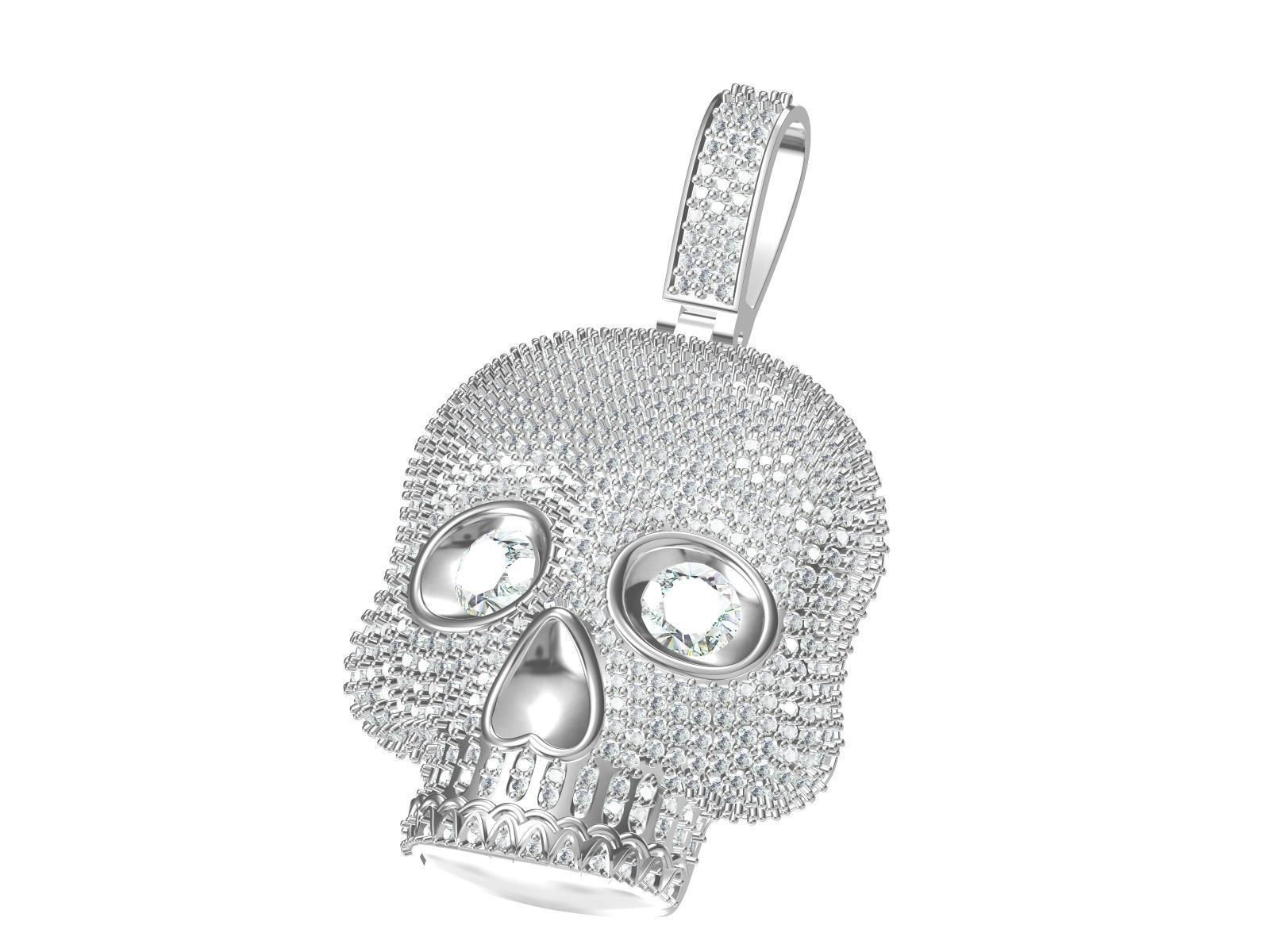 Skull Diamond pendant 3D model 3D printable | CGTrader