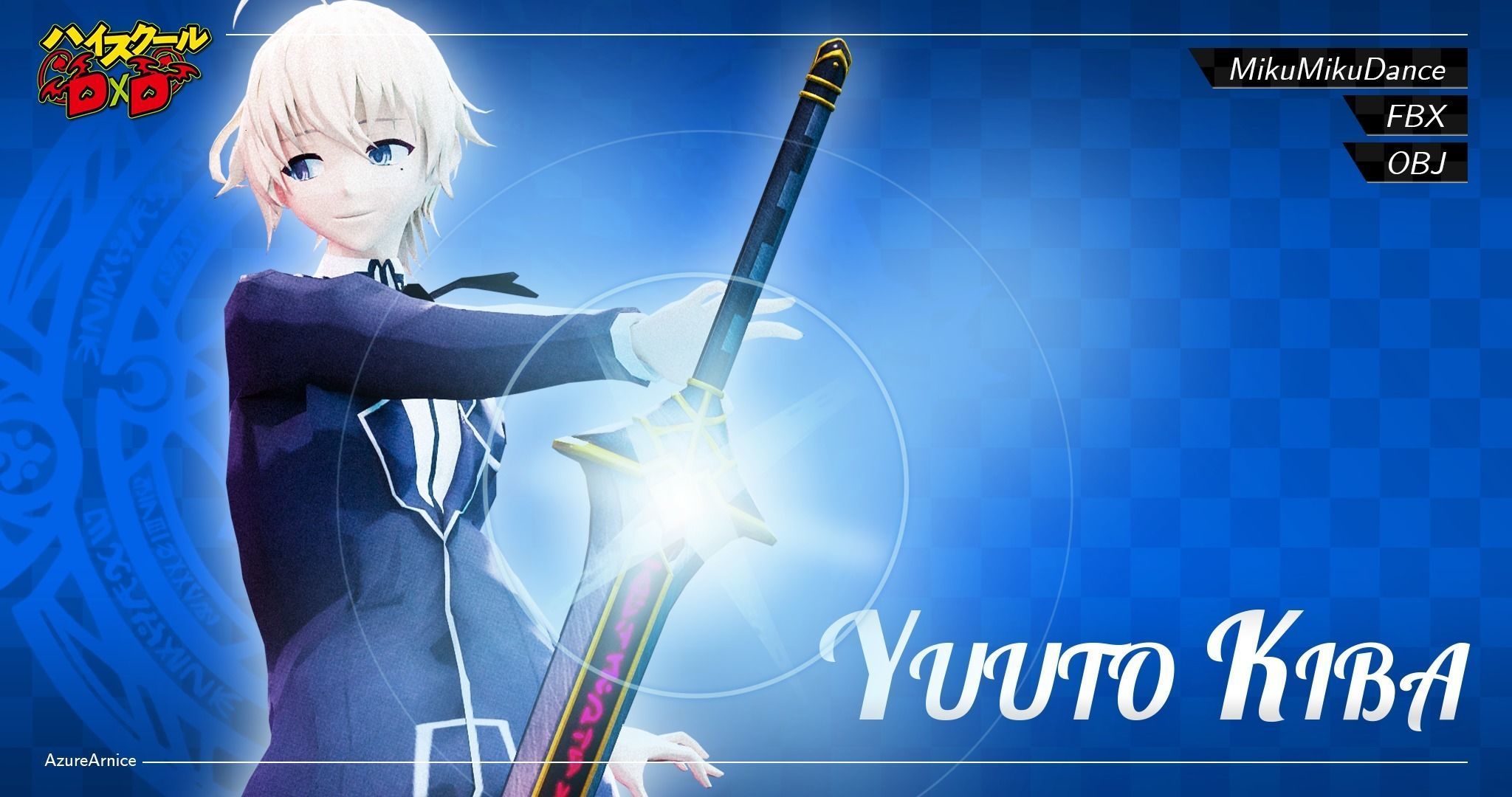 3D model Highschool DxD - Yuuto Kiba MMD Model VR / AR / low-poly ...