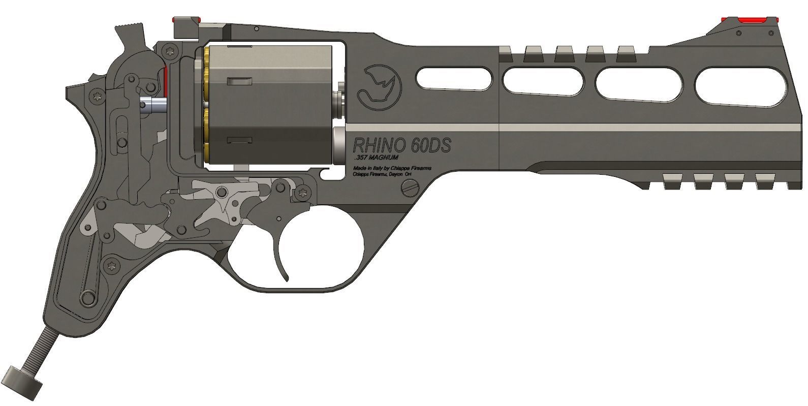 Chiappa Rhino 60DS Revolver 3D model | CGTrader