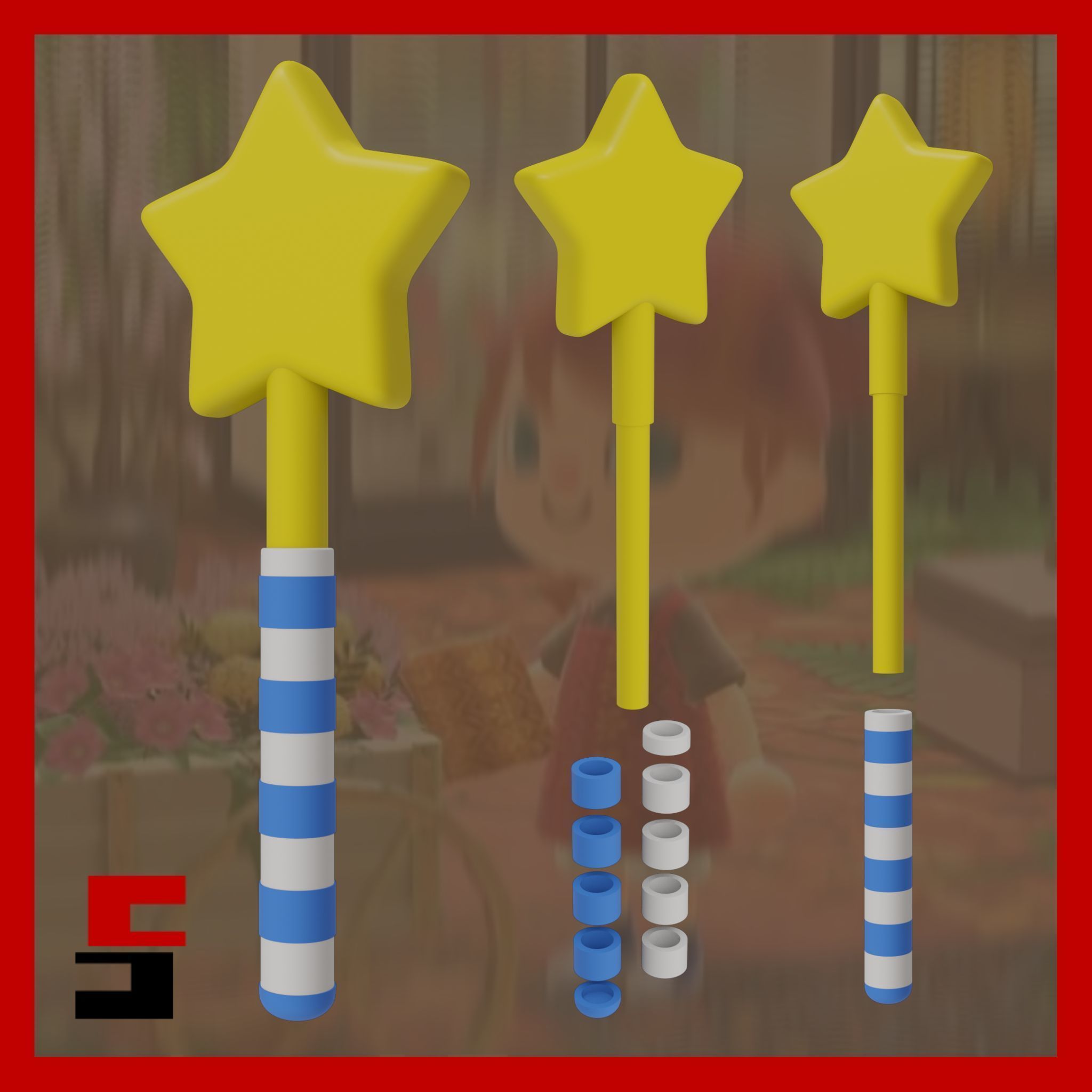 Animal Crossing Star Wand Replica Prop 3D model 3D printable | CGTrader