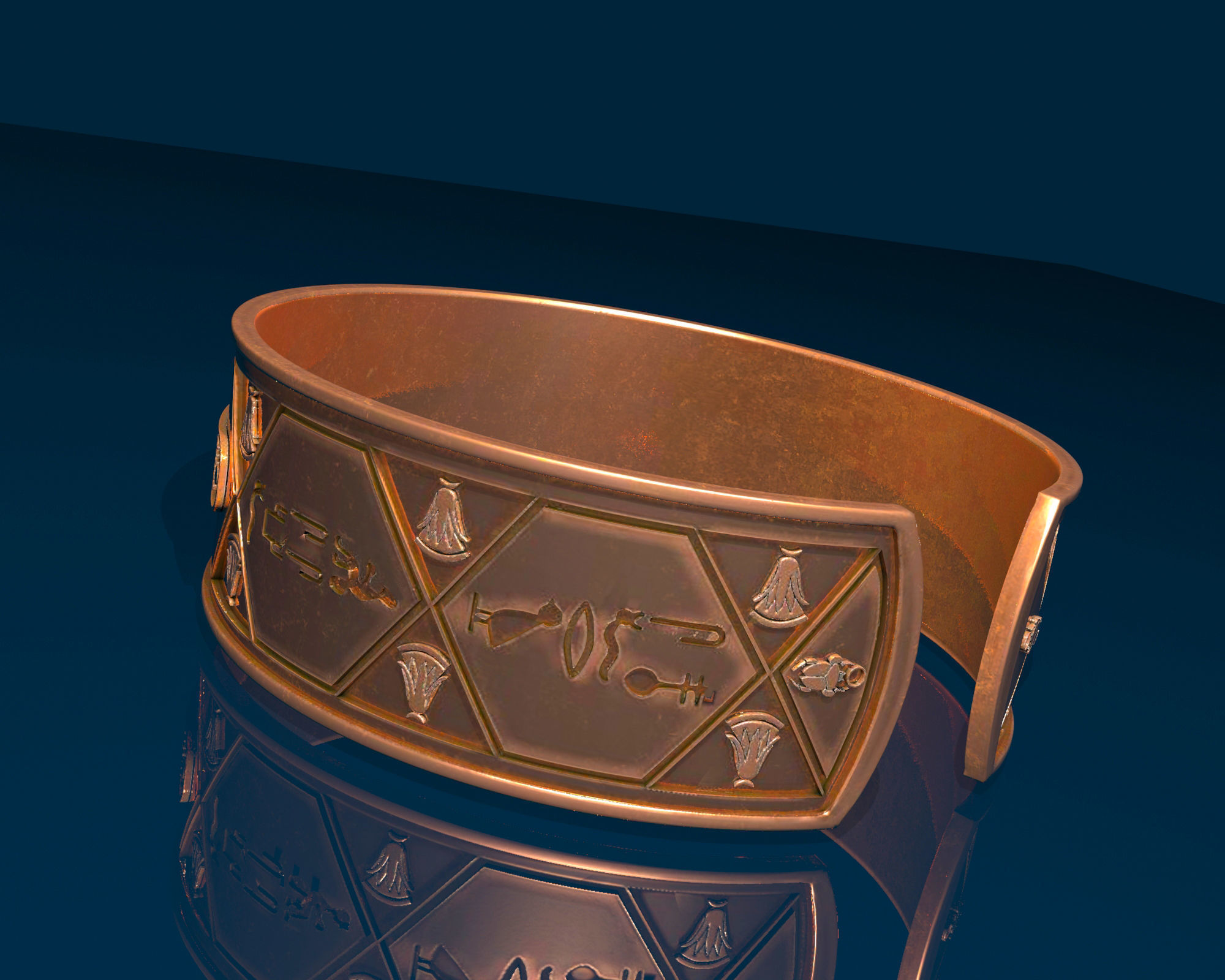 Ancient Bangle Bracelet Pharaonic Ancient Egypt STL jewelry 3D model 3D ...