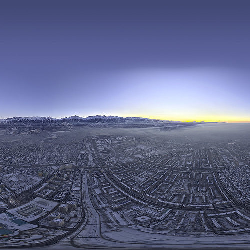 HDR - Winter Dawn Over The City 3D model | CGTrader