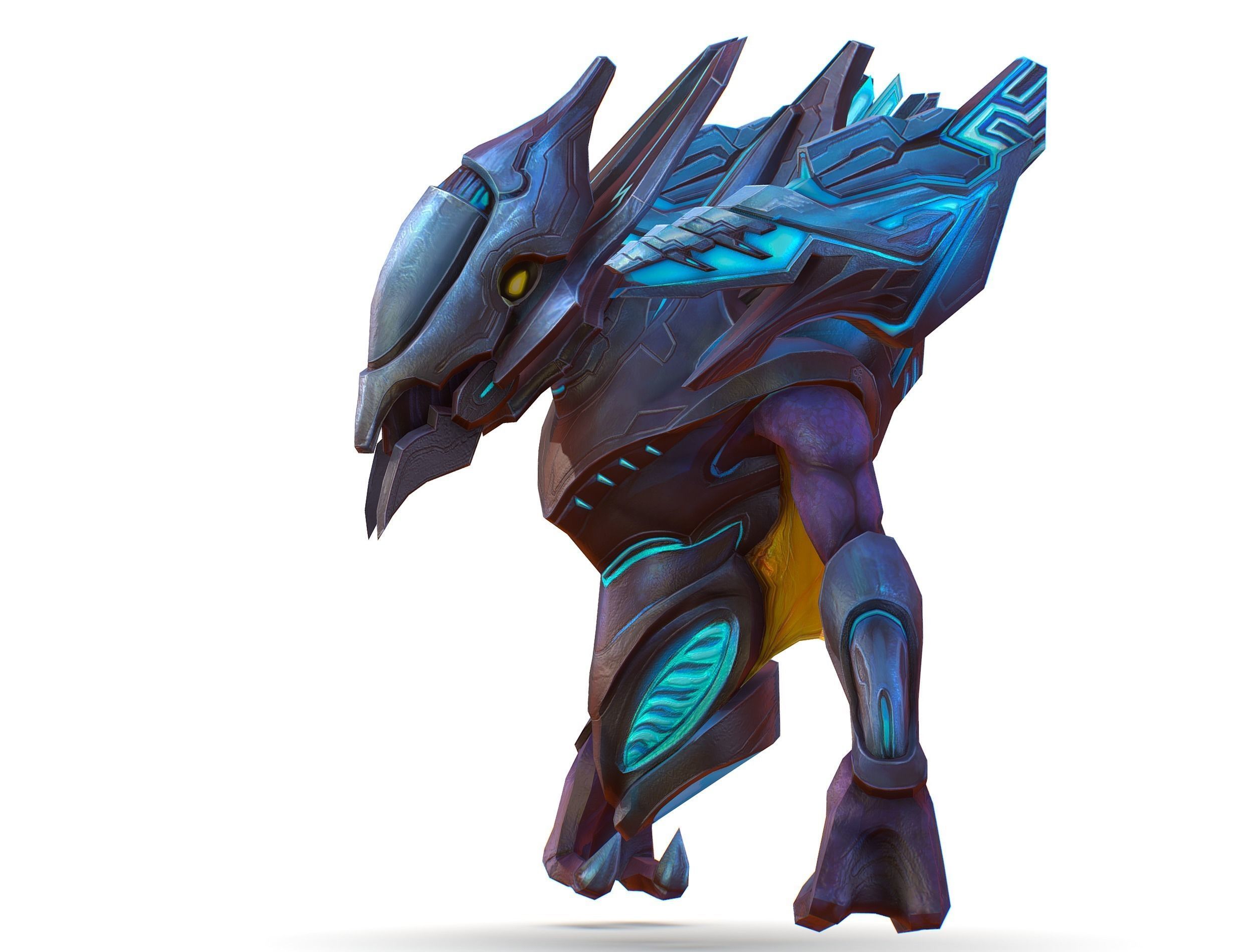 3D model Low Poly Alien Cyborg Trooper Soldier UFO VR / AR / low-poly ...