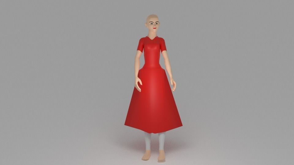 Bald girl 3d rigged character free 3D model animated rigged | CGTrader