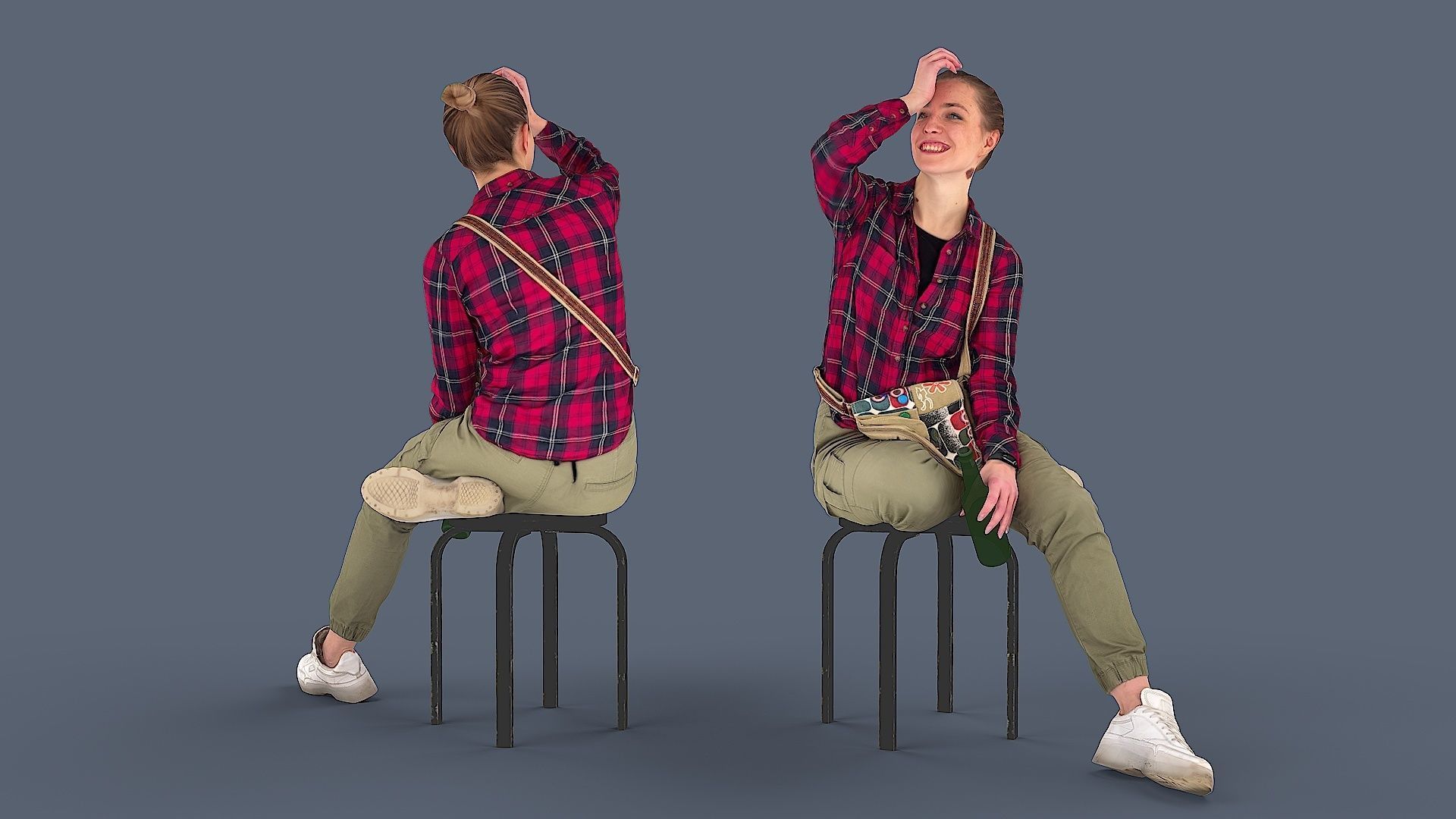 Hahaha woman on chair 3D model | CGTrader