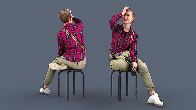 Hahaha woman on chair 3D model | CGTrader