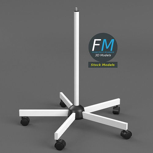 5 wheels rolling stand base 3D model | CGTrader