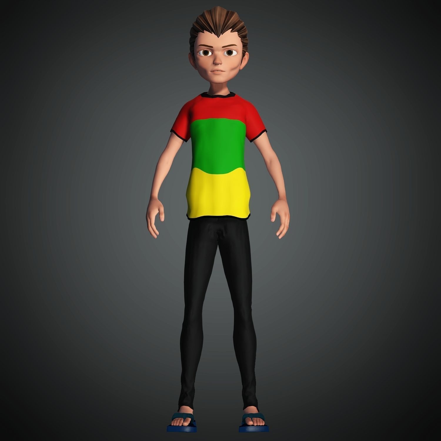 Cartoon Character Angry Boy 3D model animated rigged | CGTrader