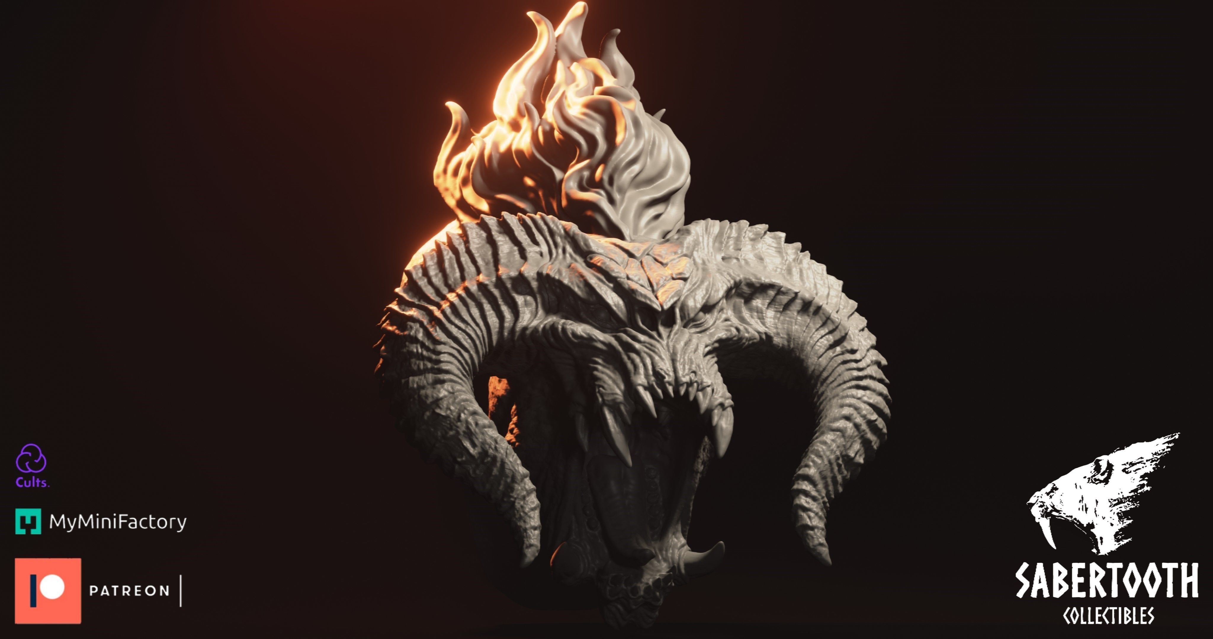 LOTR Balrog Magnet Head 3D model 3D printable | CGTrader
