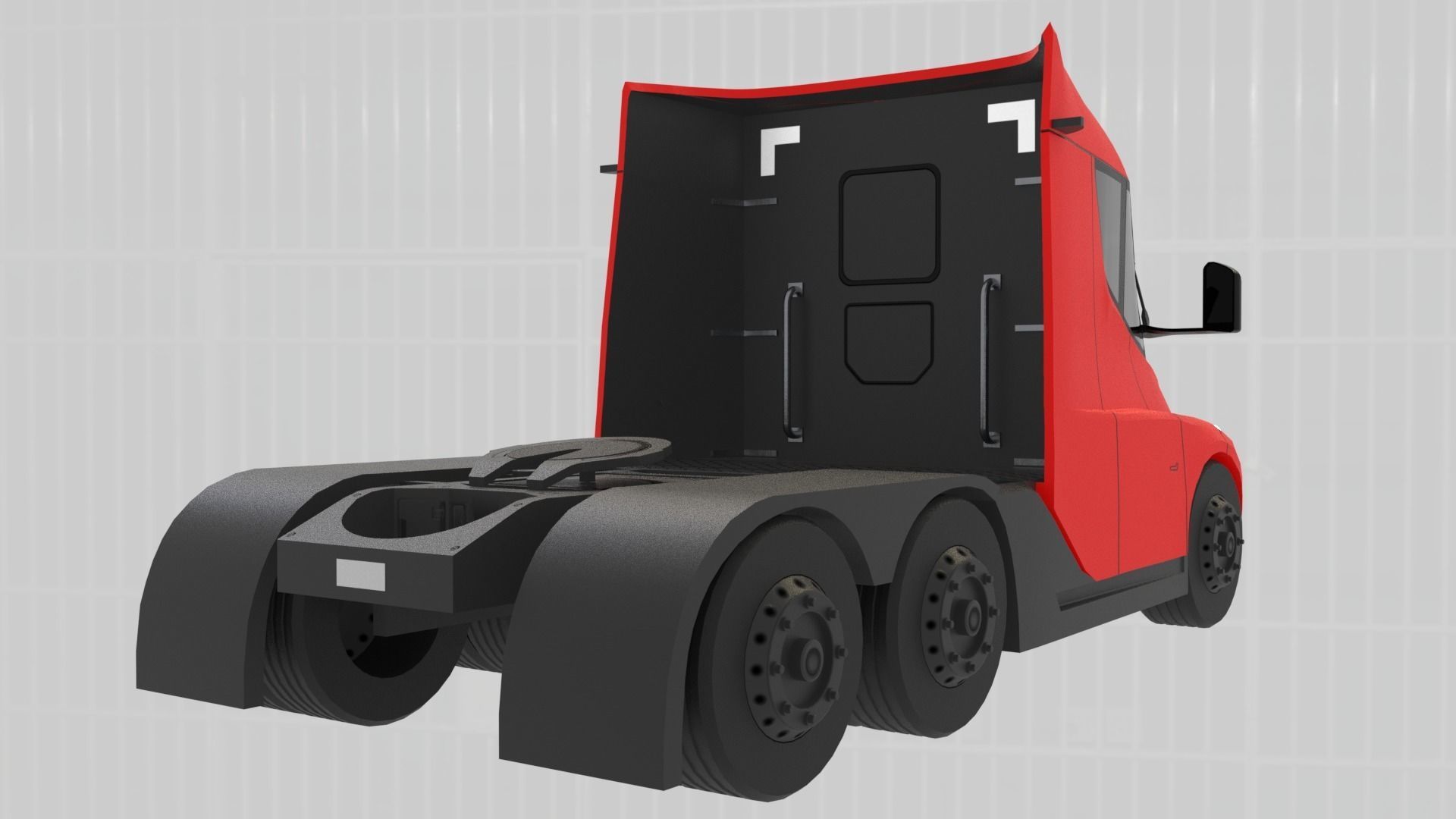 3D model Low-Poly Electric Semi Truck - Tesla Daycab Tractor Truck 2018 ...
