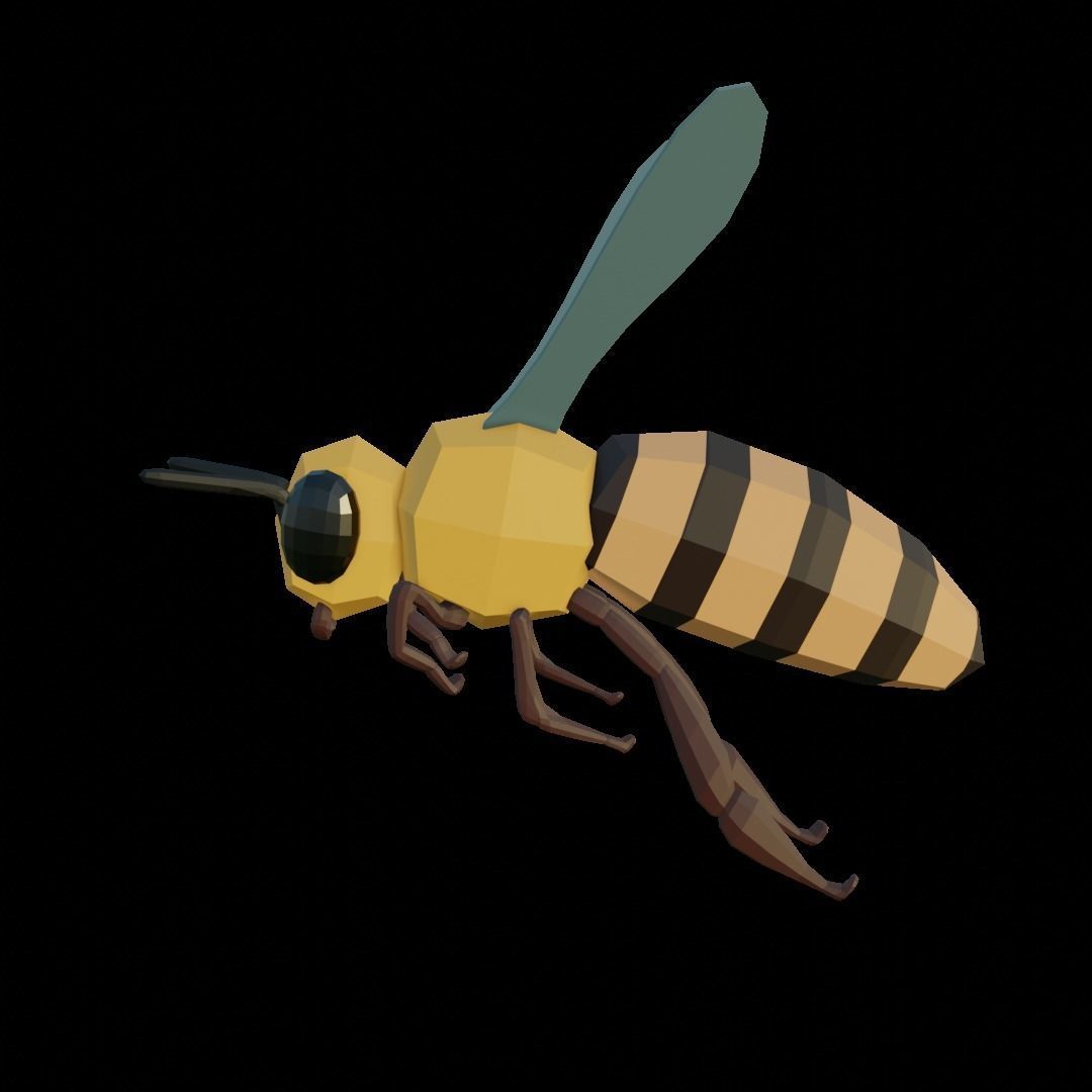 3D model Low Poly Flying Bee VR / AR / low-poly | CGTrader