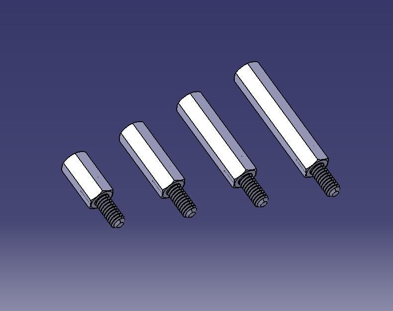 M6 Hexagonal Stud Male-Female Connector 3D model 3D printable | CGTrader