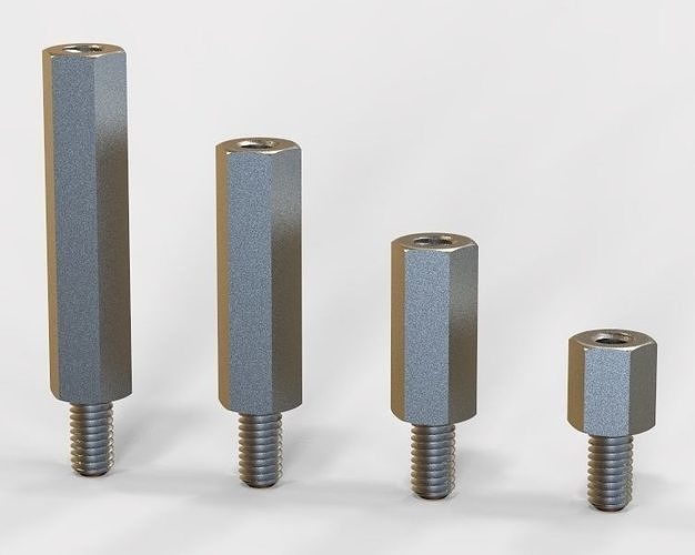 10 Hexagonal Stud Male-Female Connector 3D model 3D printable | CGTrader