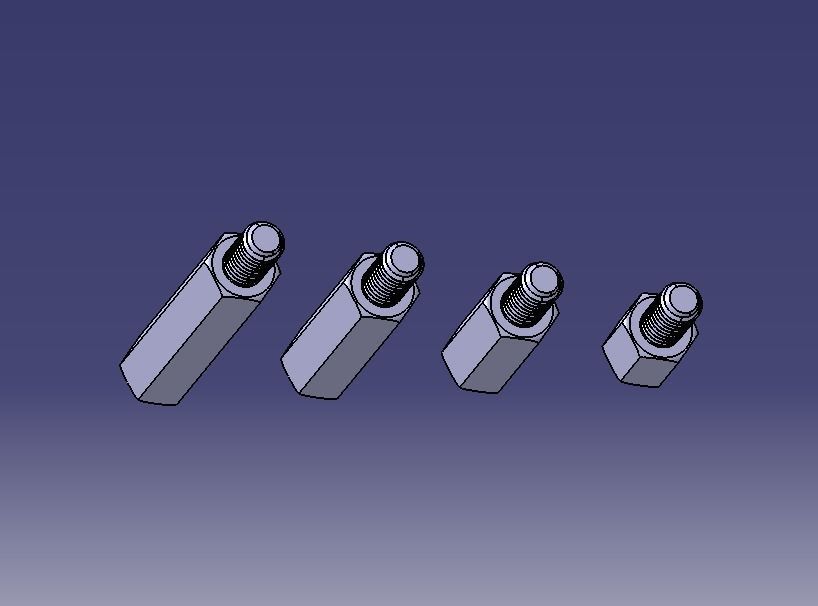 M12 Hexagonal Stud Male-Female Connector 3D model 3D printable | CGTrader