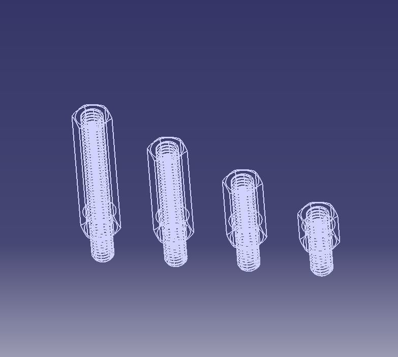 M12 Hexagonal Stud Male-Female Connector 3D model 3D printable | CGTrader
