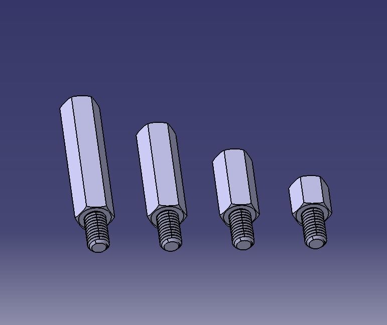 M12 Hexagonal Stud Male-Female Connector 3D model 3D printable | CGTrader