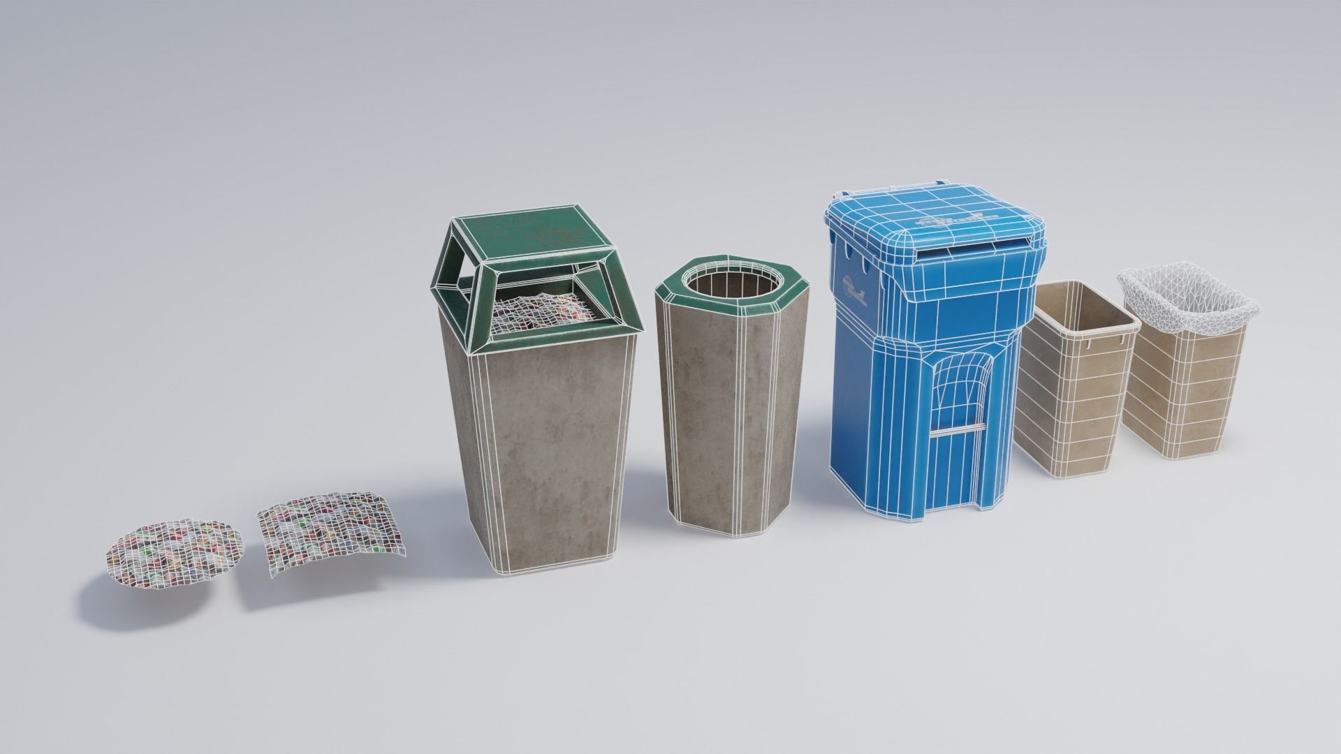 3D model Trash Cans 4K and 2K VR / AR / low-poly | CGTrader