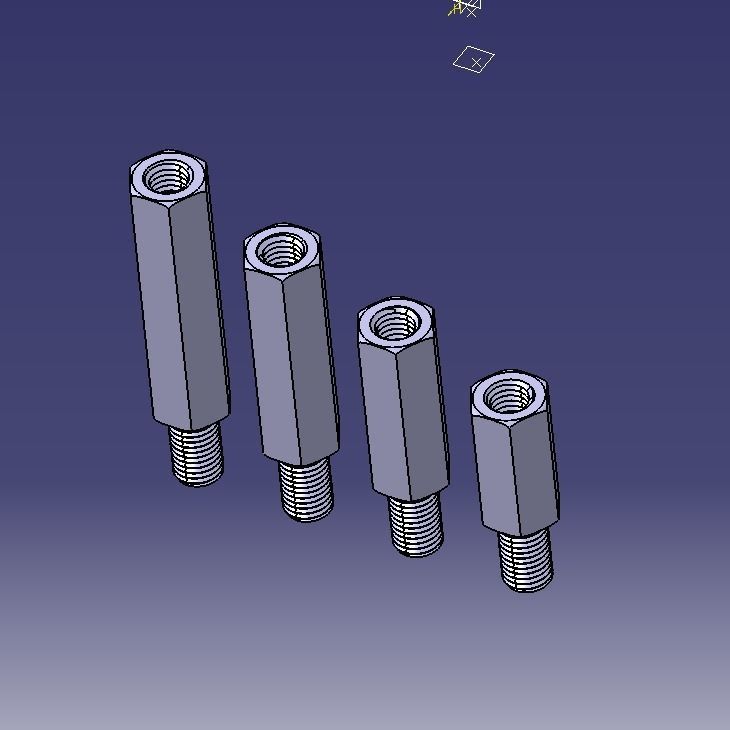 M20 Hexagonal Stud Male-Female Connector 3D model 3D printable | CGTrader