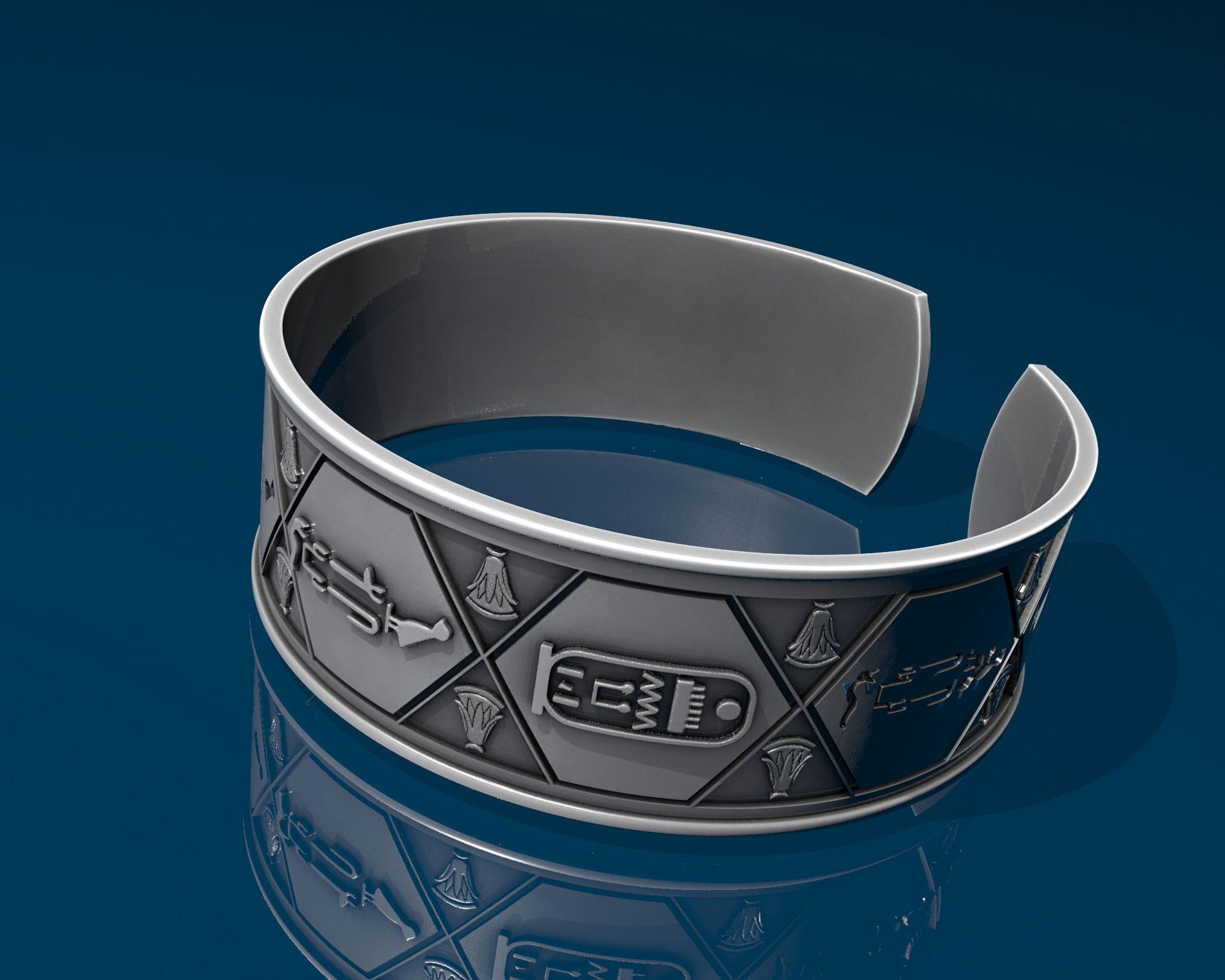Ancient Bangle Bracelet Pharaonic STL jewelry 3D print model 3D model ...