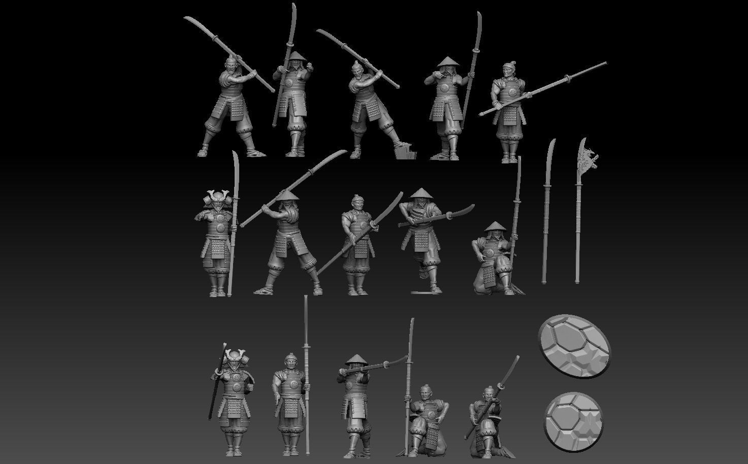Ashigaru Naginata Regiment 3D model 3D printable | CGTrader