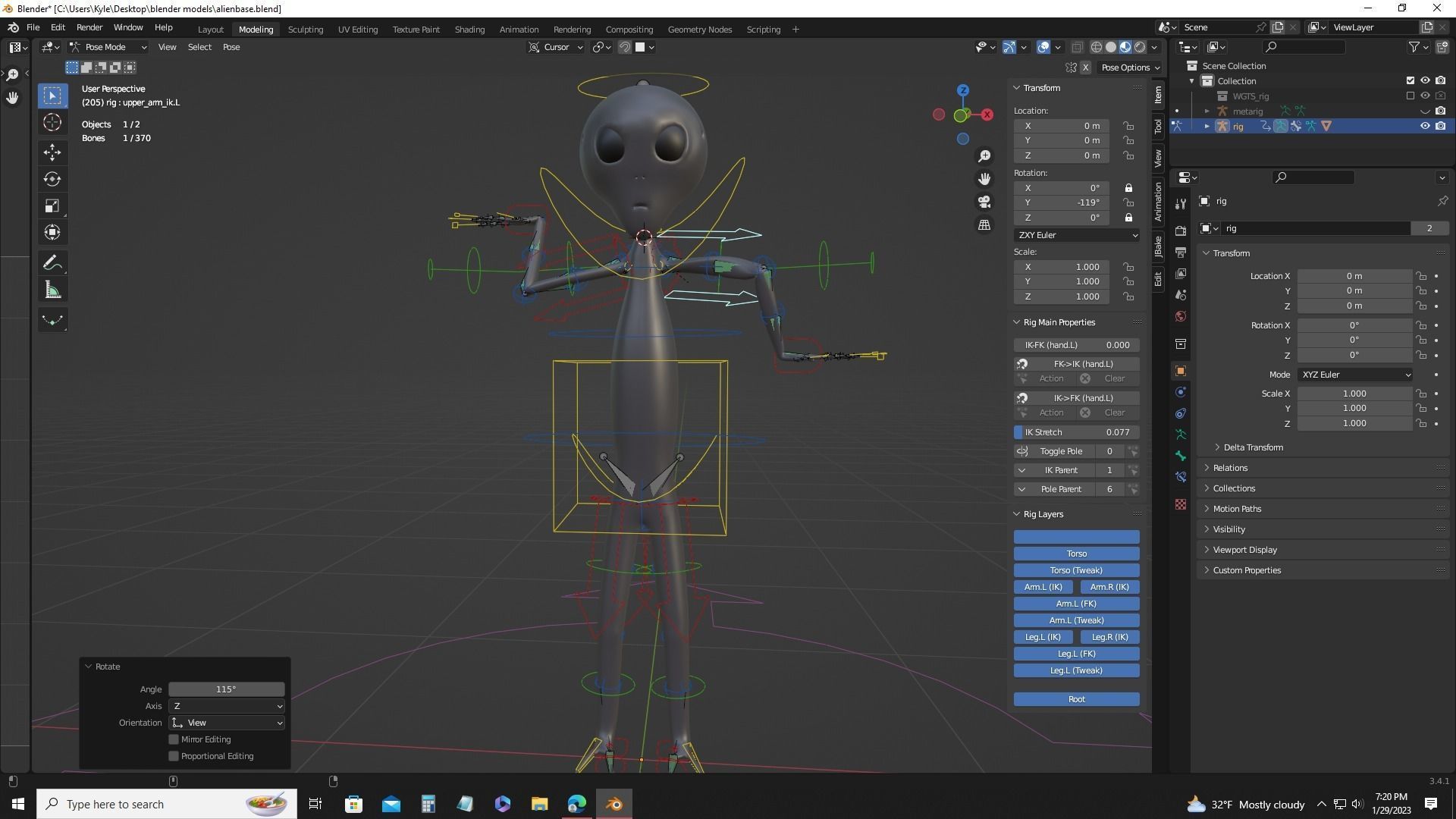 3D model Grey Alien VR / AR / low-poly | CGTrader