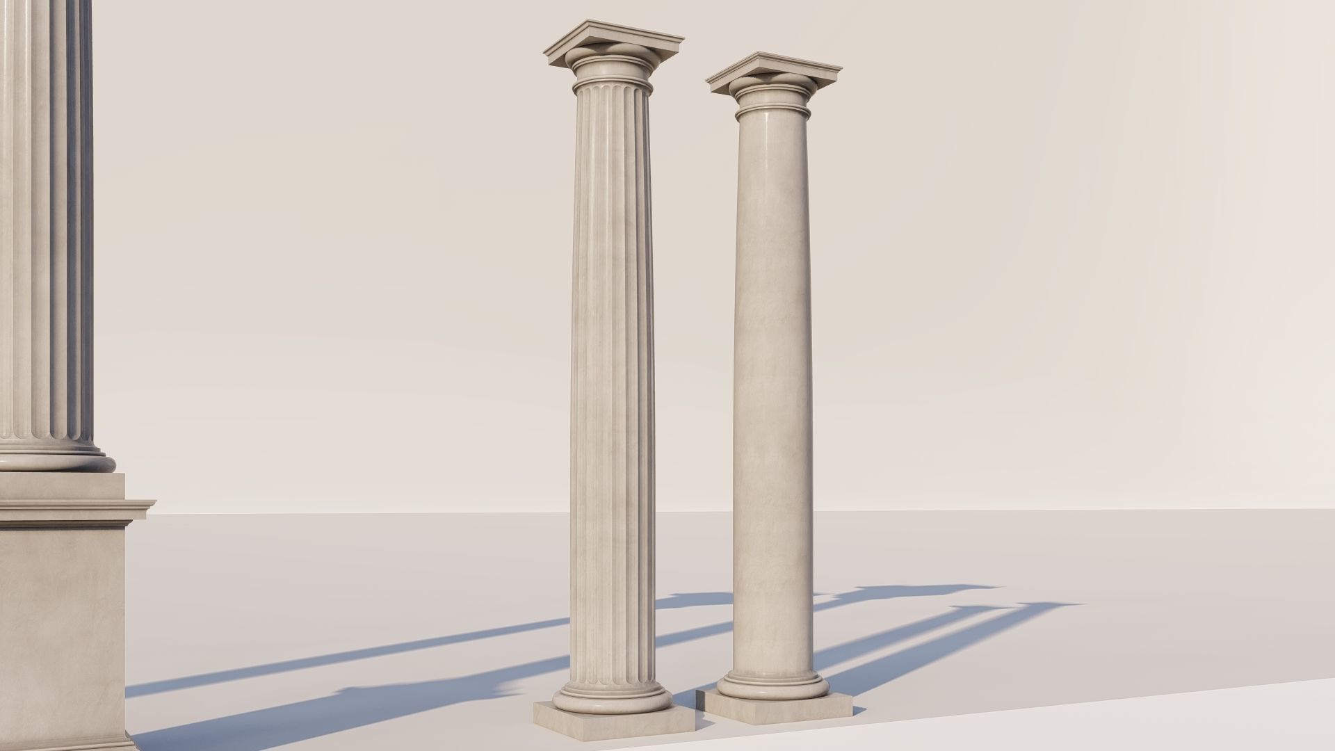 Mutulary Doric two column with pedestal and entablature 3D model | CGTrader