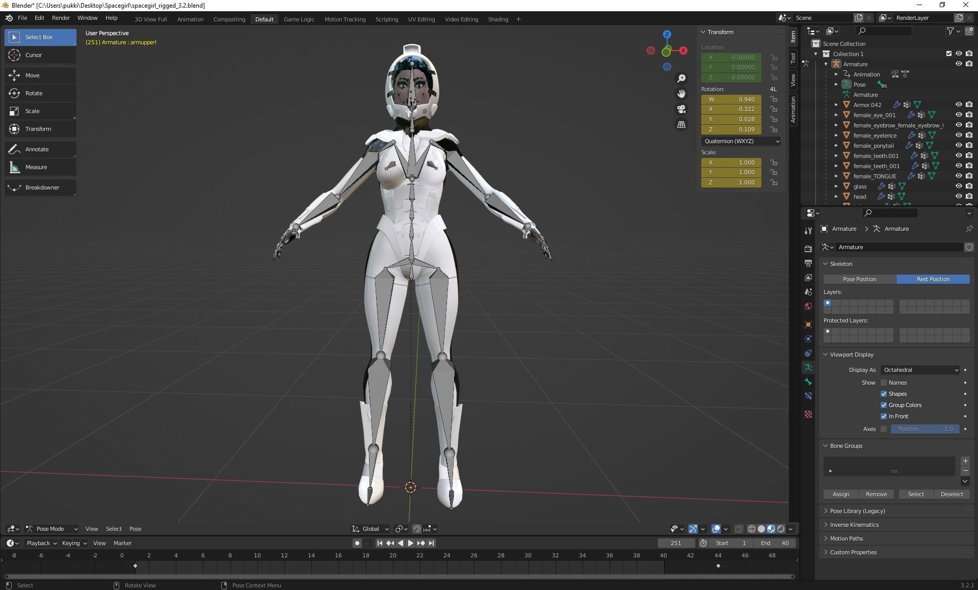 3D model Space Girl VR / AR / low-poly | CGTrader