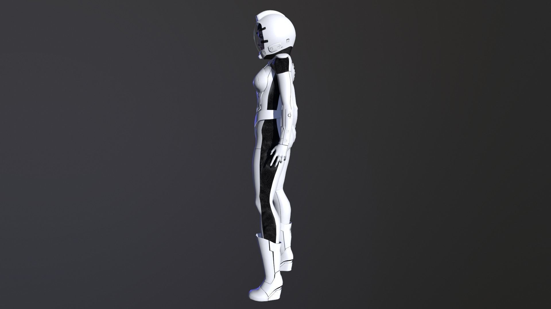 3d Model Space Girl Vr Ar Low Poly Cgtrader