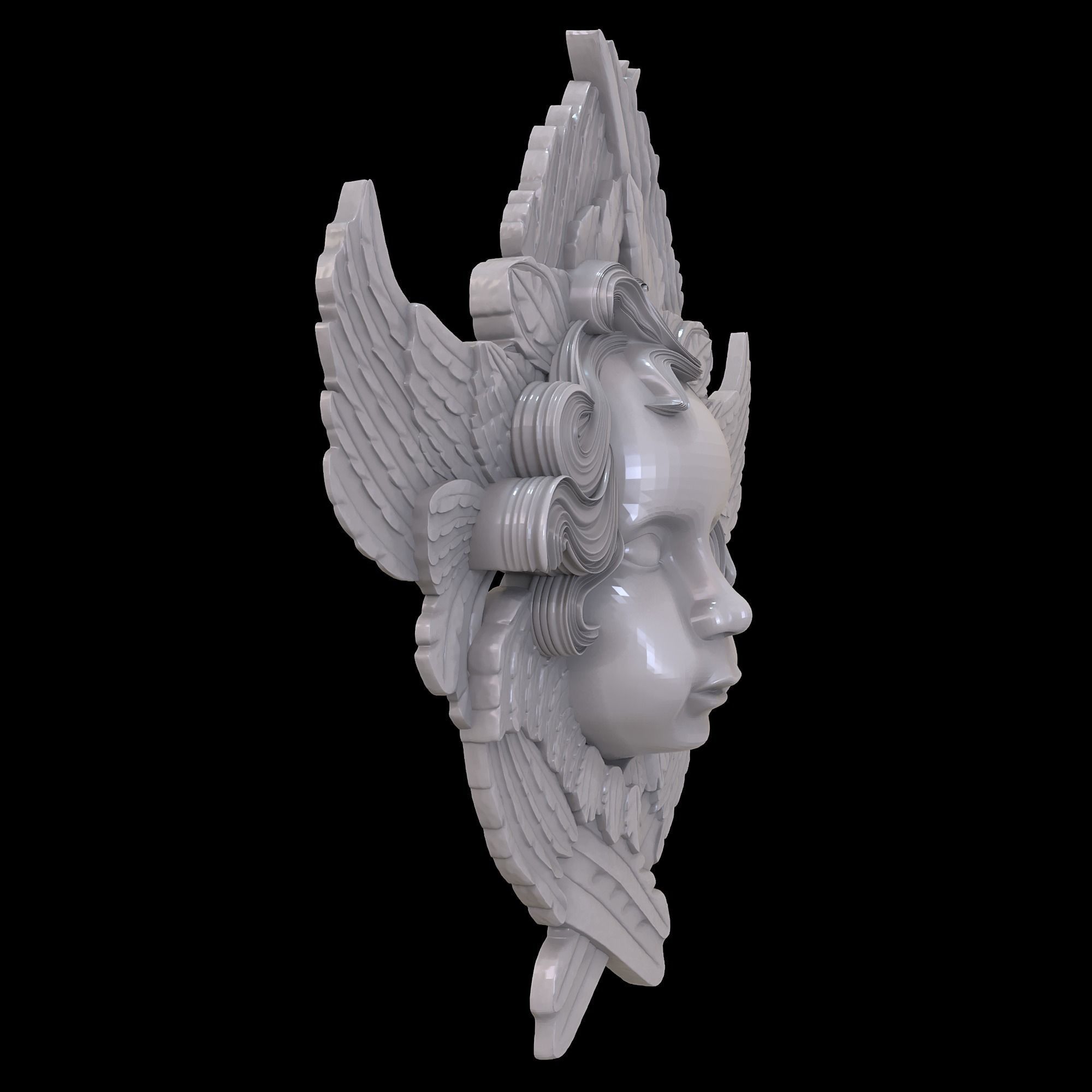 Angel face 3D model 3D printable | CGTrader