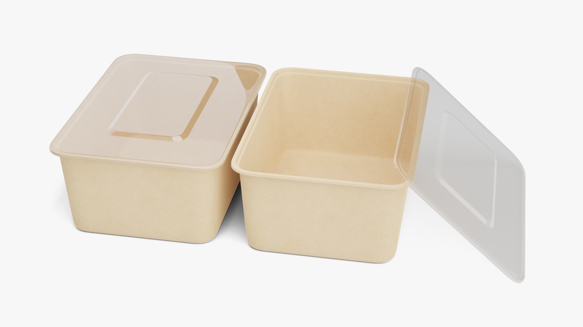 3D model Rectangle Meal Prep Container 2 VR / AR / low-poly | CGTrader