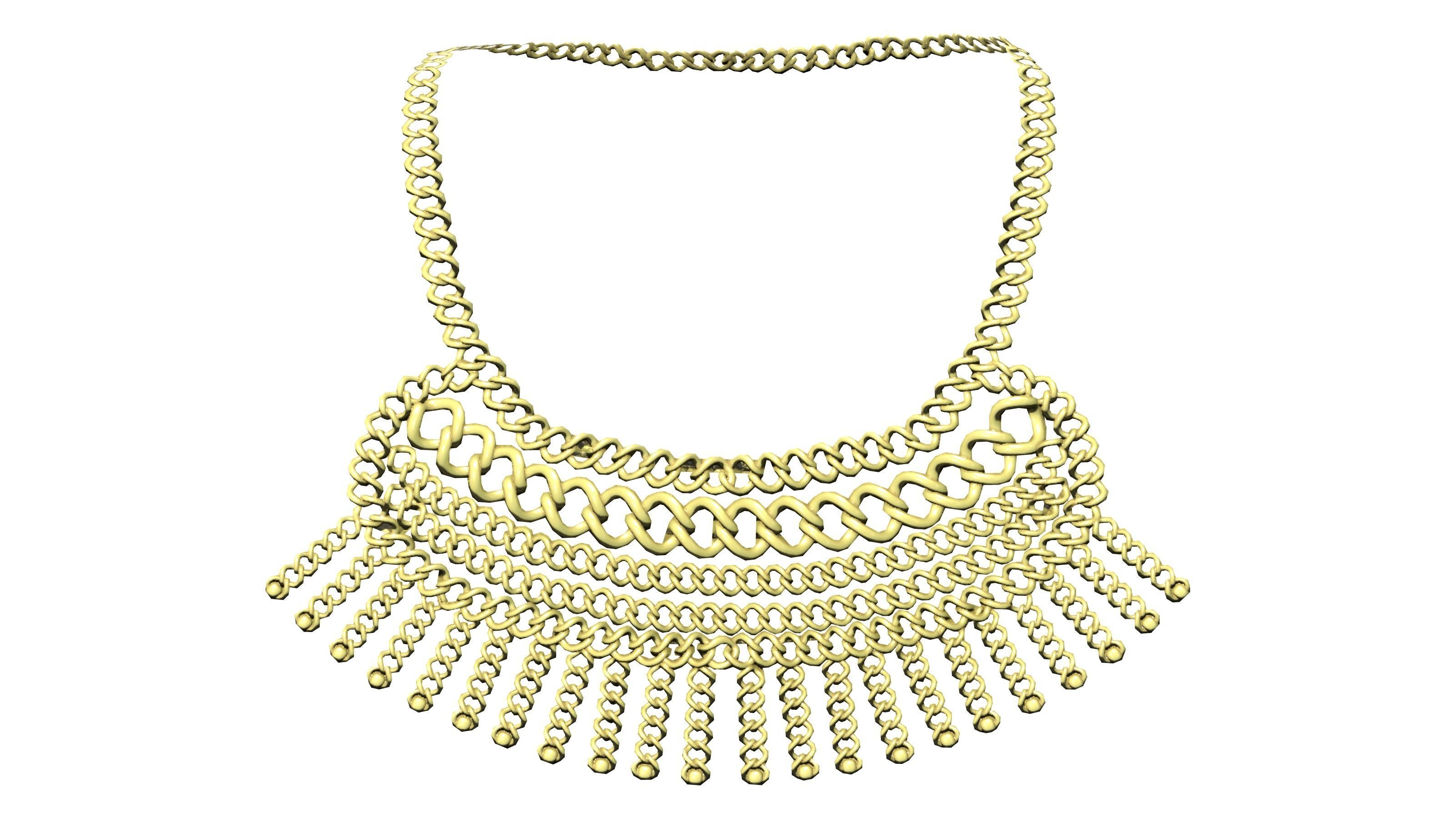 3D model Gold Chains Necklace VR / AR / low-poly | CGTrader