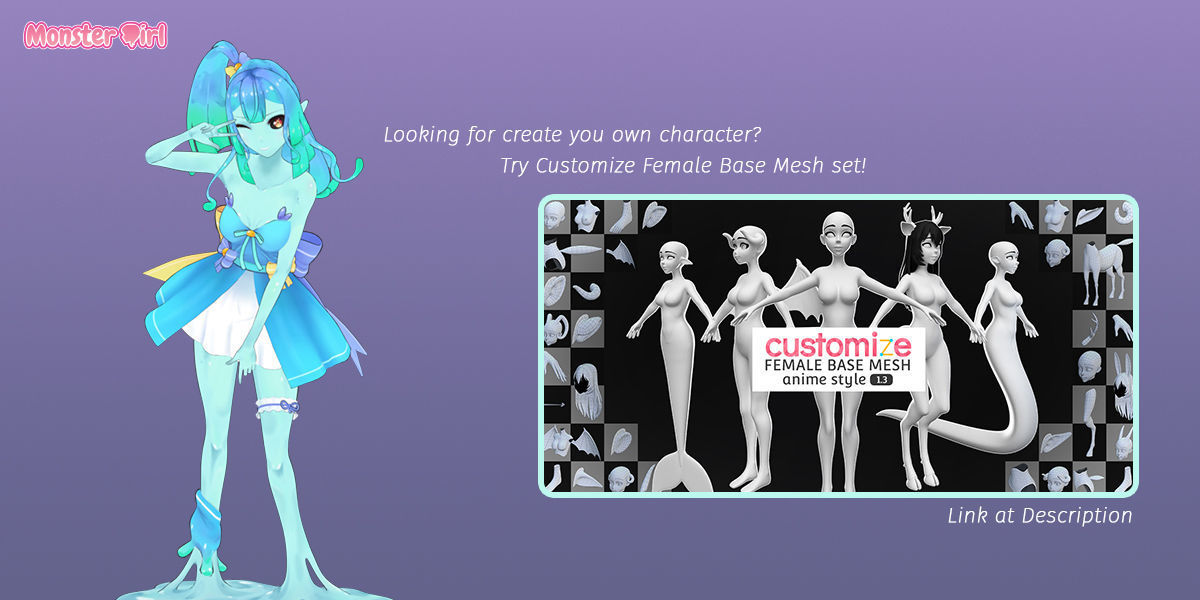 3d Model Monster Girl Smile Vr Ar Low Poly Cgtrader