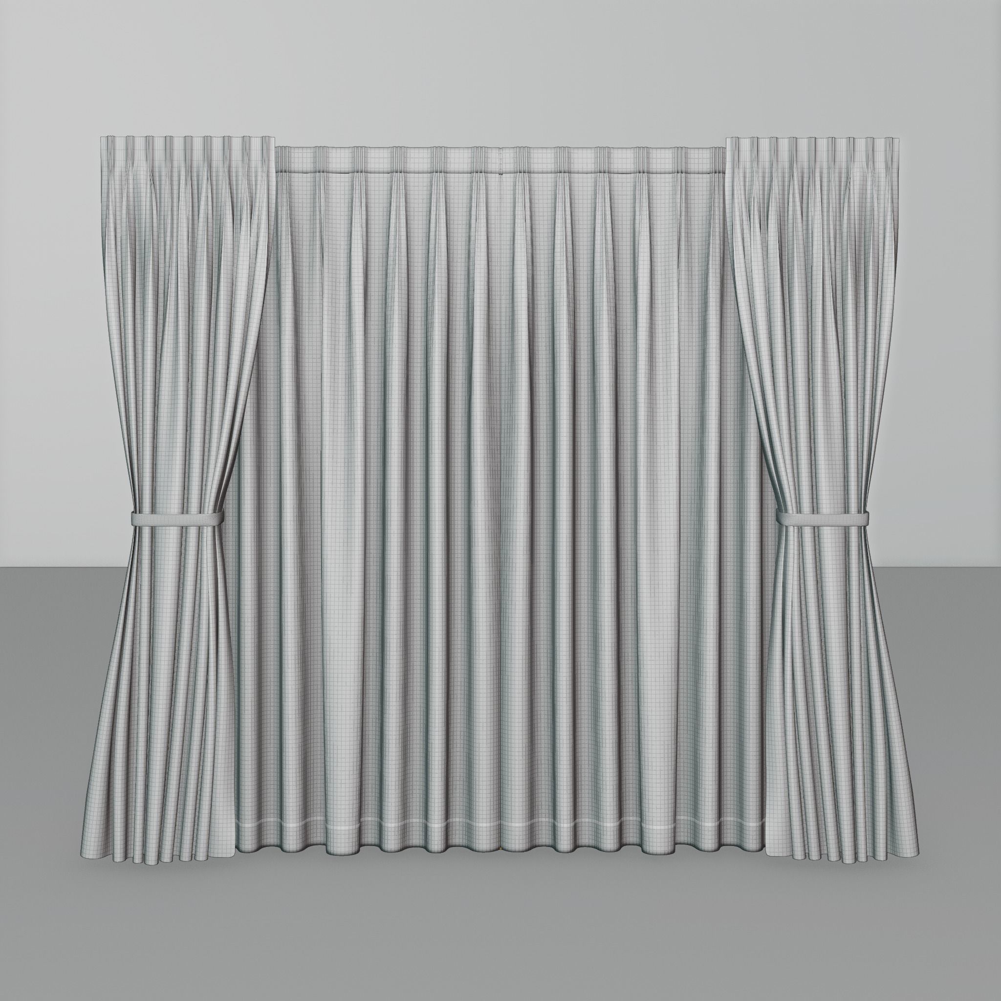 curtain pinch pleat free 3D model | CGTrader