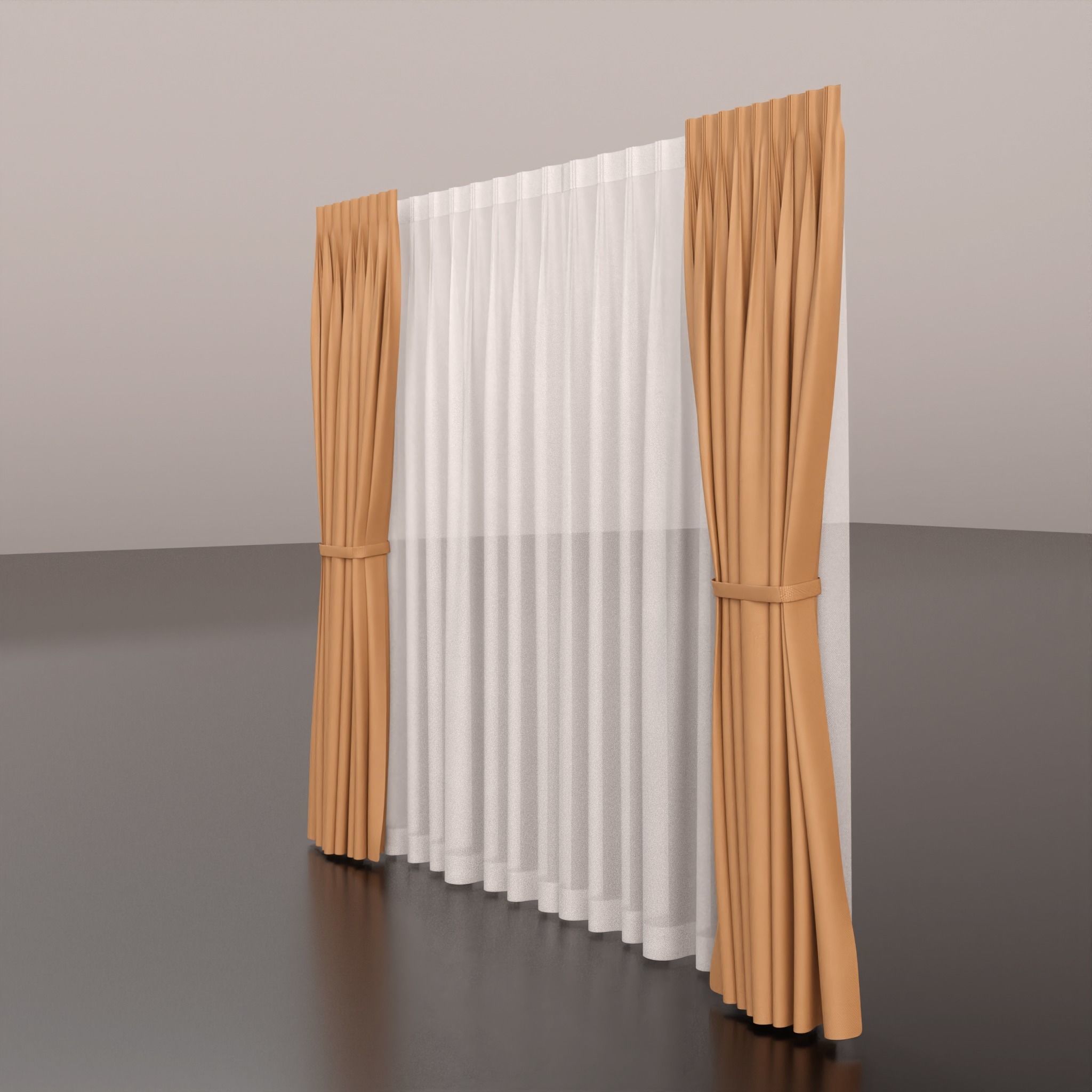 curtain pinch pleat free 3D model | CGTrader
