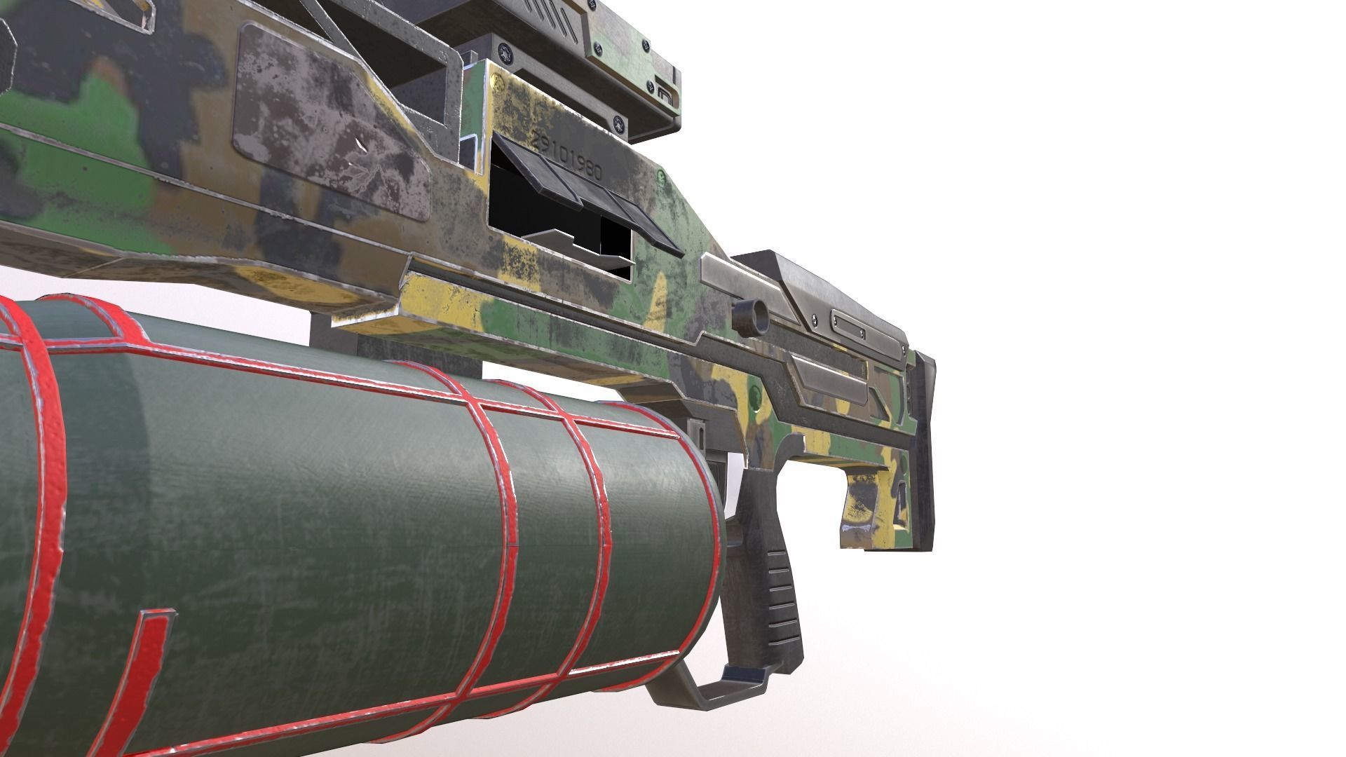 3D model Heavy SCI-FI shotgun low poly game ready model VR / AR / low ...