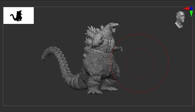 Classic Godzilla sculpted in Zbrush 1 piece ready to 3D print 3D model ...