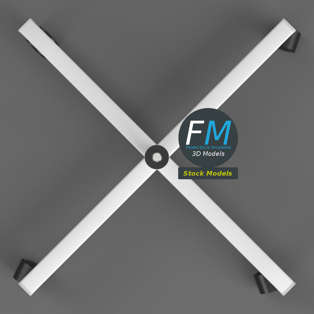 4 wheels rolling stand base 3D model | CGTrader