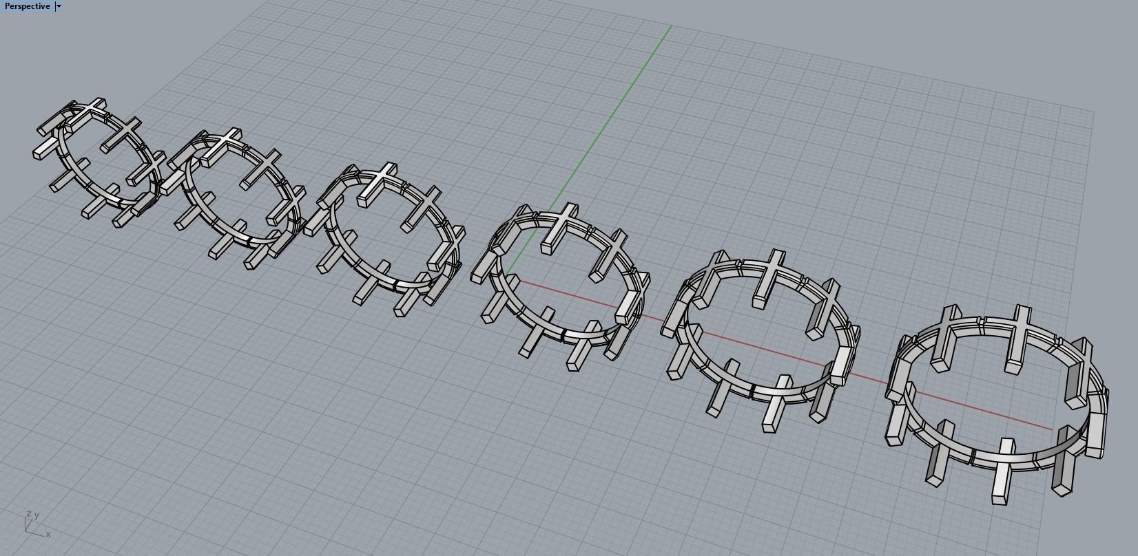 cross rings sizes dimension collection 3D model 3D printable | CGTrader
