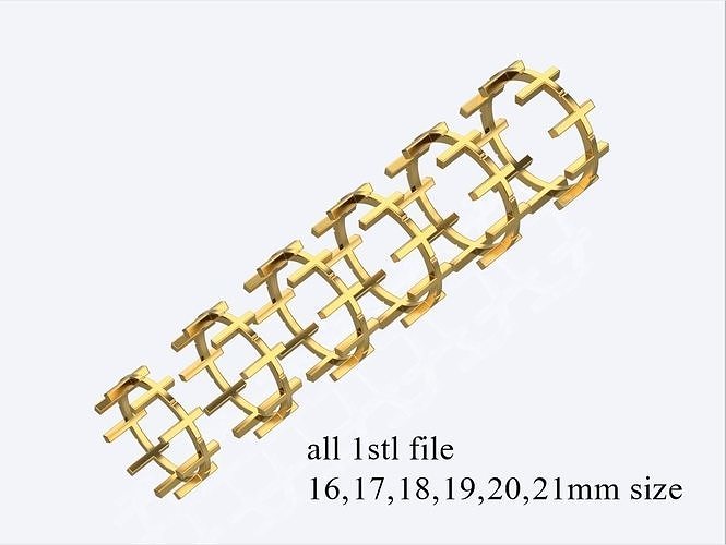 cross rings sizes dimension collection 3D model 3D printable | CGTrader