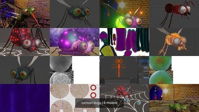 cartoon bugs 3D Model Collection | CGTrader
