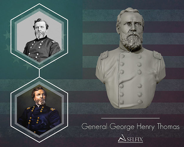 General George Henry Thomas bust sculpture 3D model 3D printable | CGTrader
