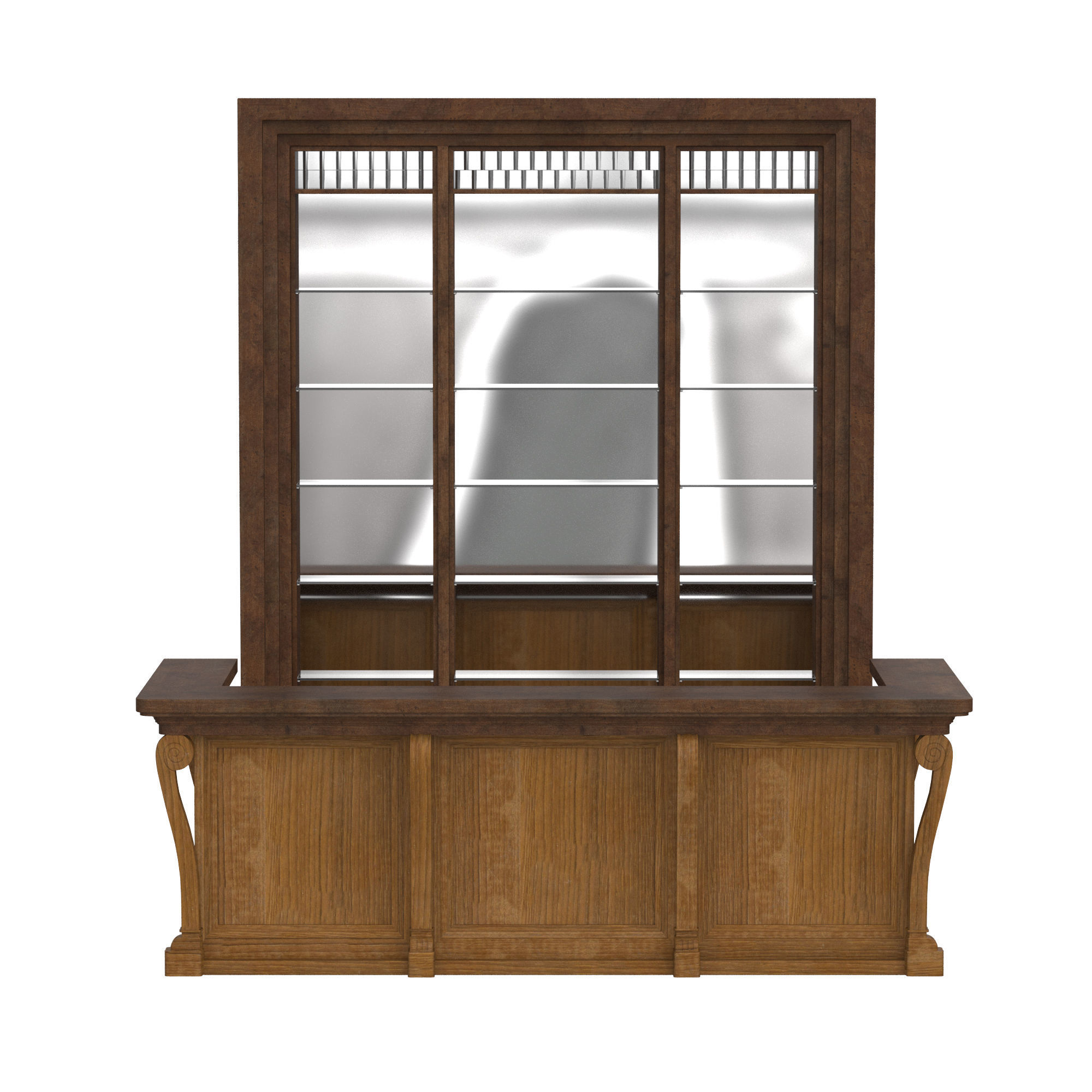 Bar counter in colonial style 3D model | CGTrader