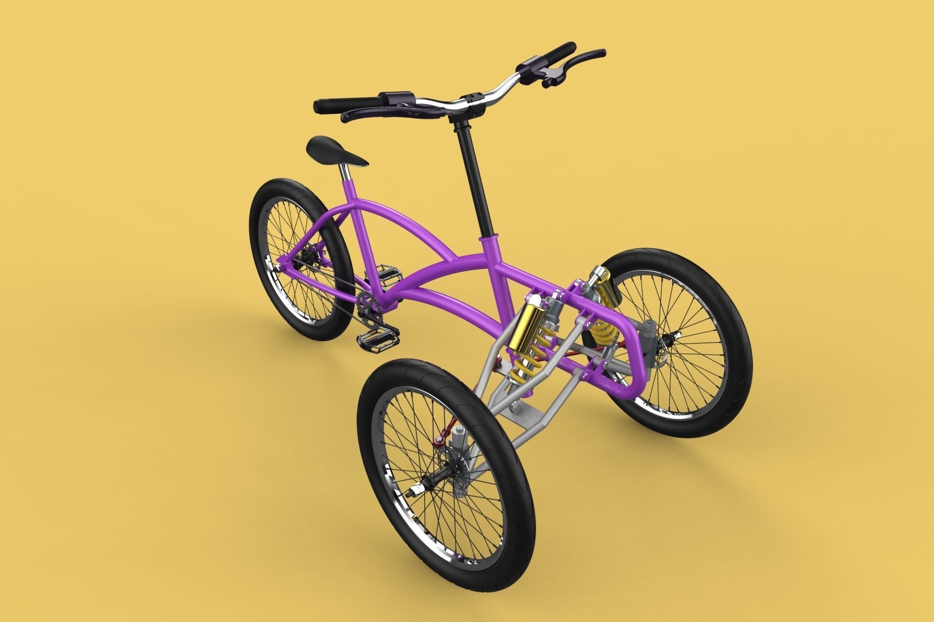 TILTING BIKE TRIKE BICYCLE TRICYCLE THREE WHEEL CYCLE CARGO 3D model ...