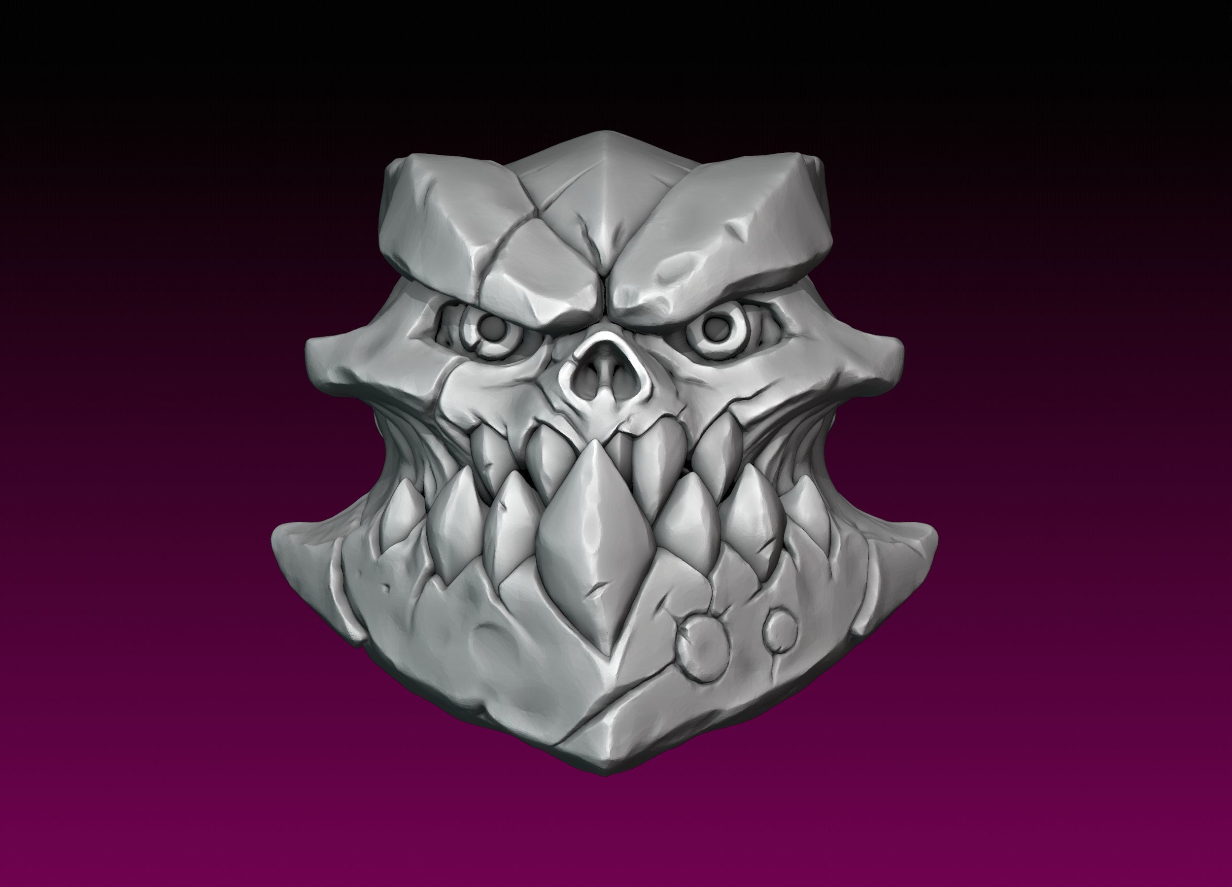 Stone Demon Skull 3D model 3D printable | CGTrader