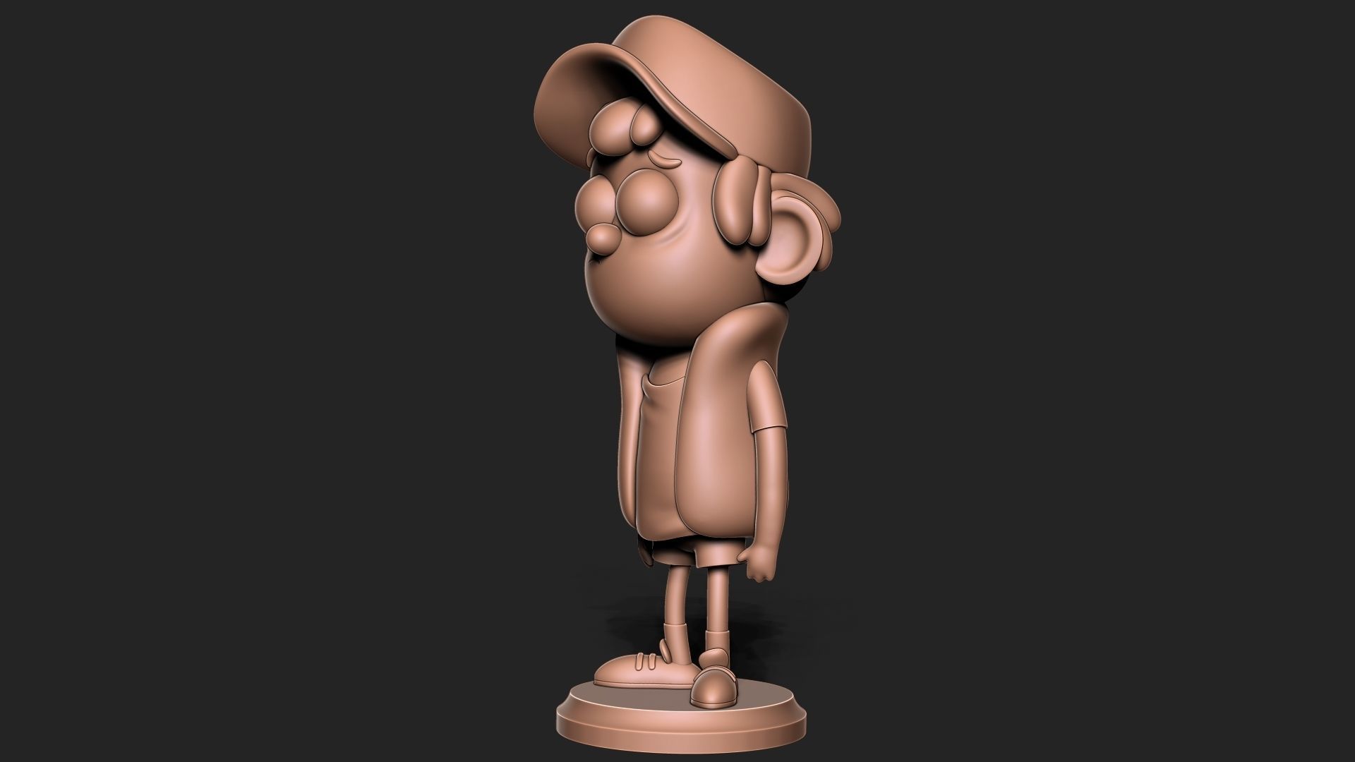 Dipper Gravity Falls with base 3D model 3D printable | CGTrader