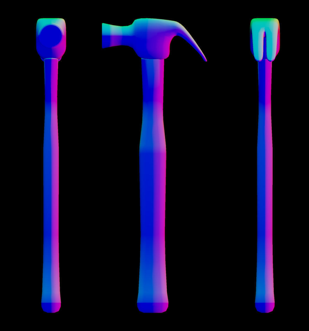 Hammer three hammers free 3D model | CGTrader