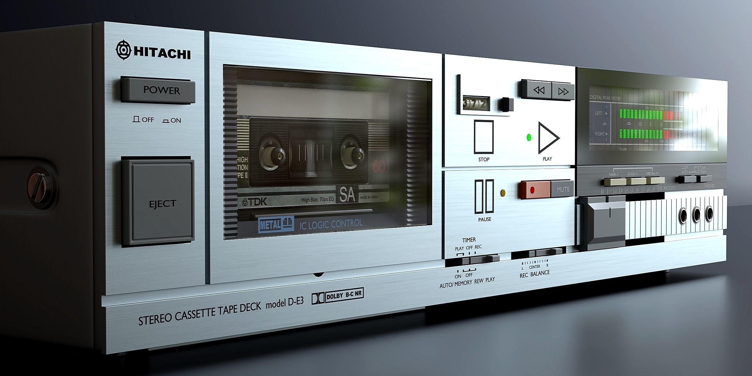 Vintage stereo cassette deck 3D model | CGTrader