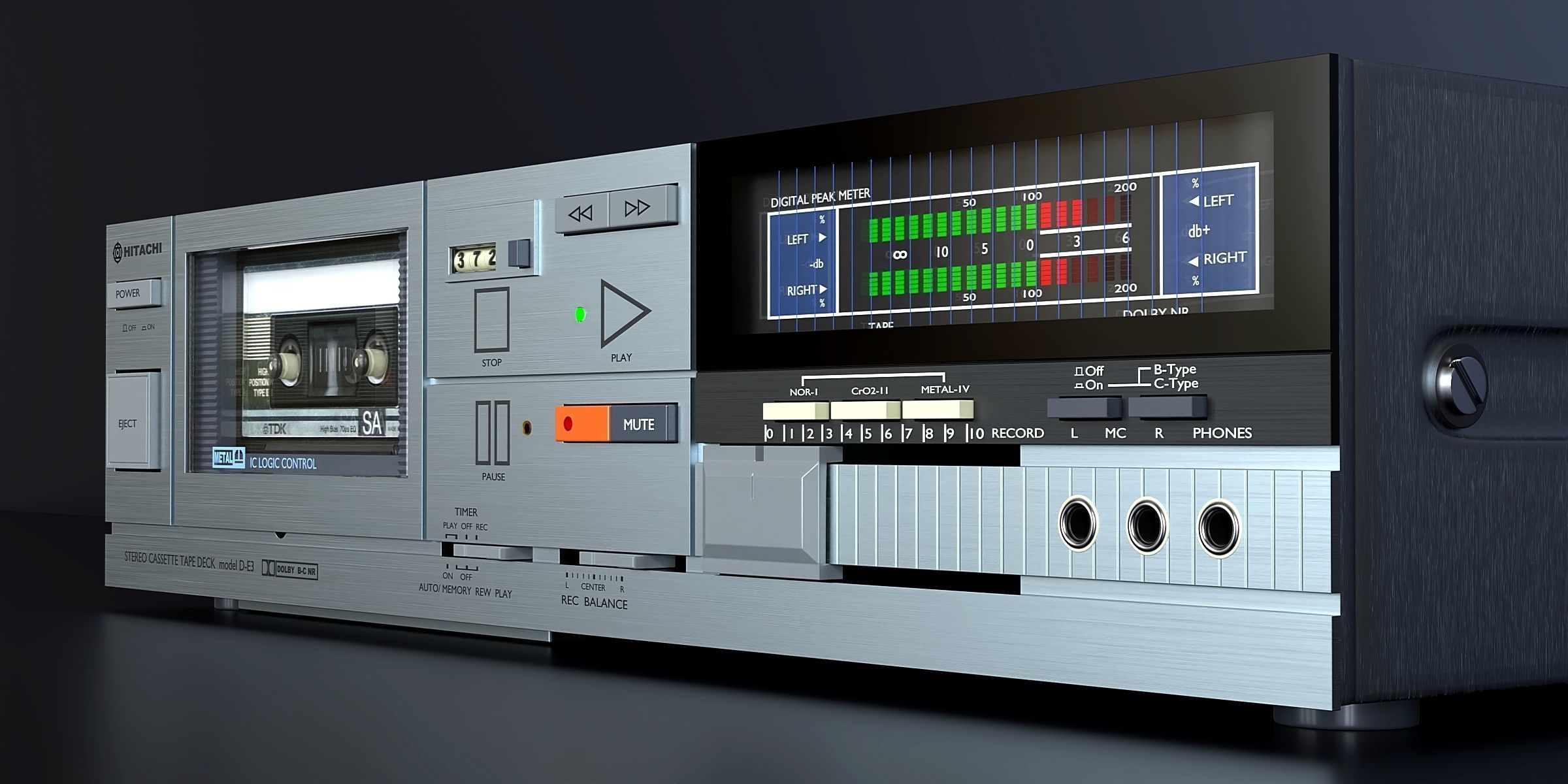 Vintage stereo cassette deck 3D model | CGTrader