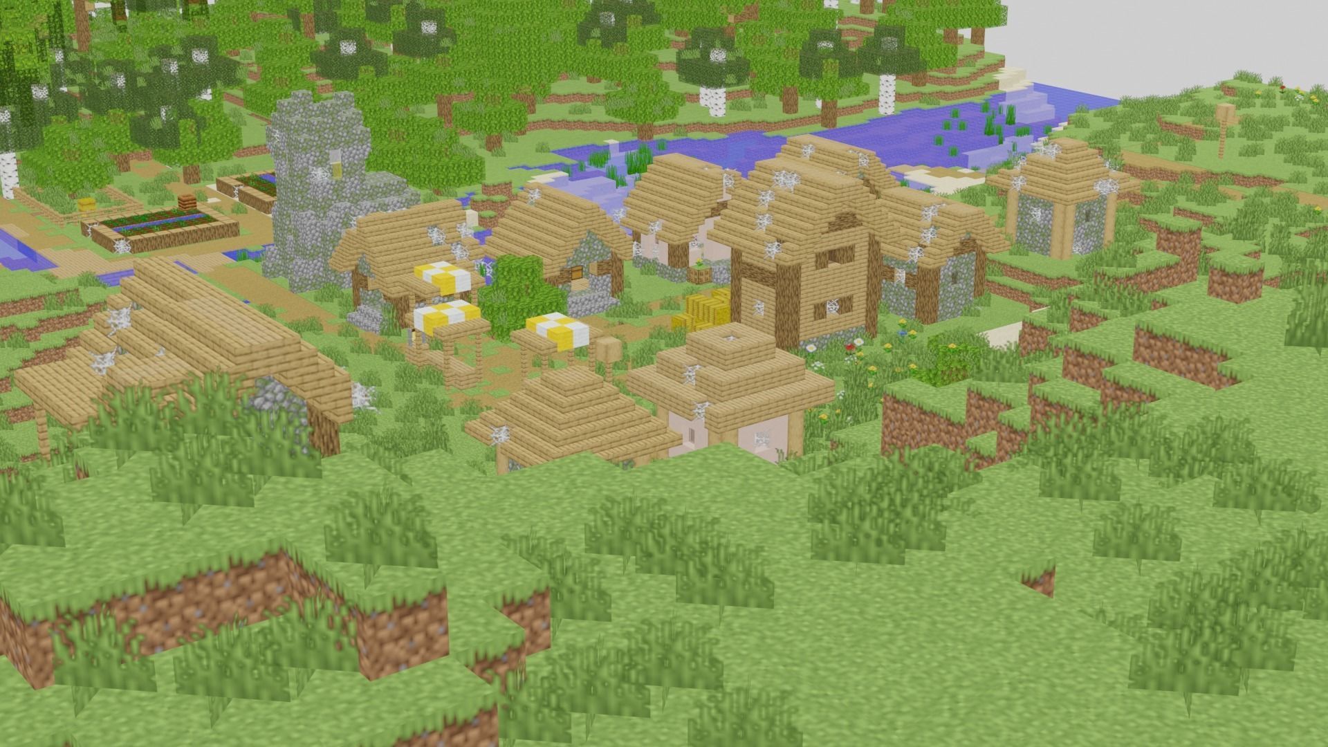 Minecraft Village 3D model | CGTrader