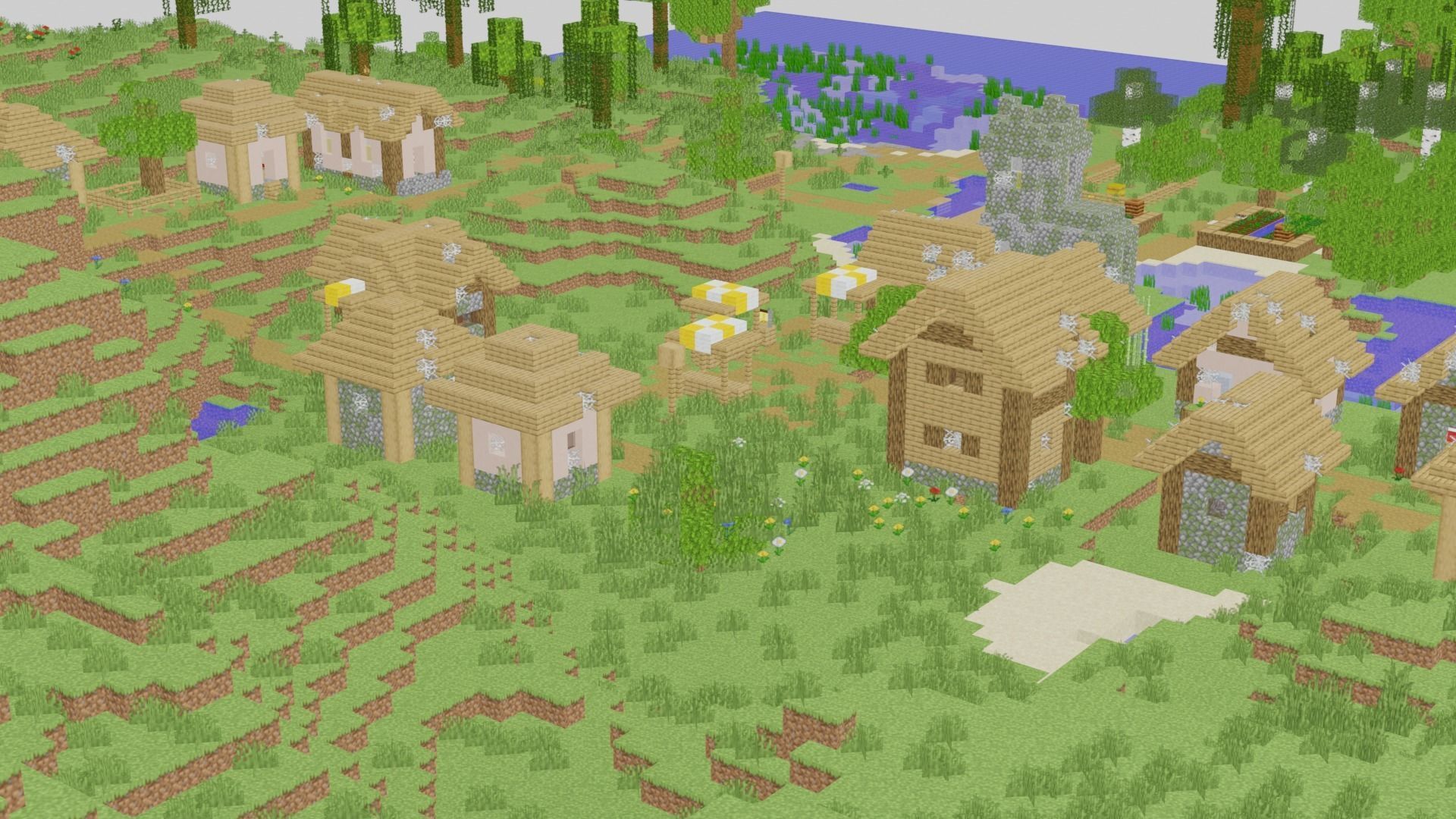 Minecraft Village 3D model | CGTrader